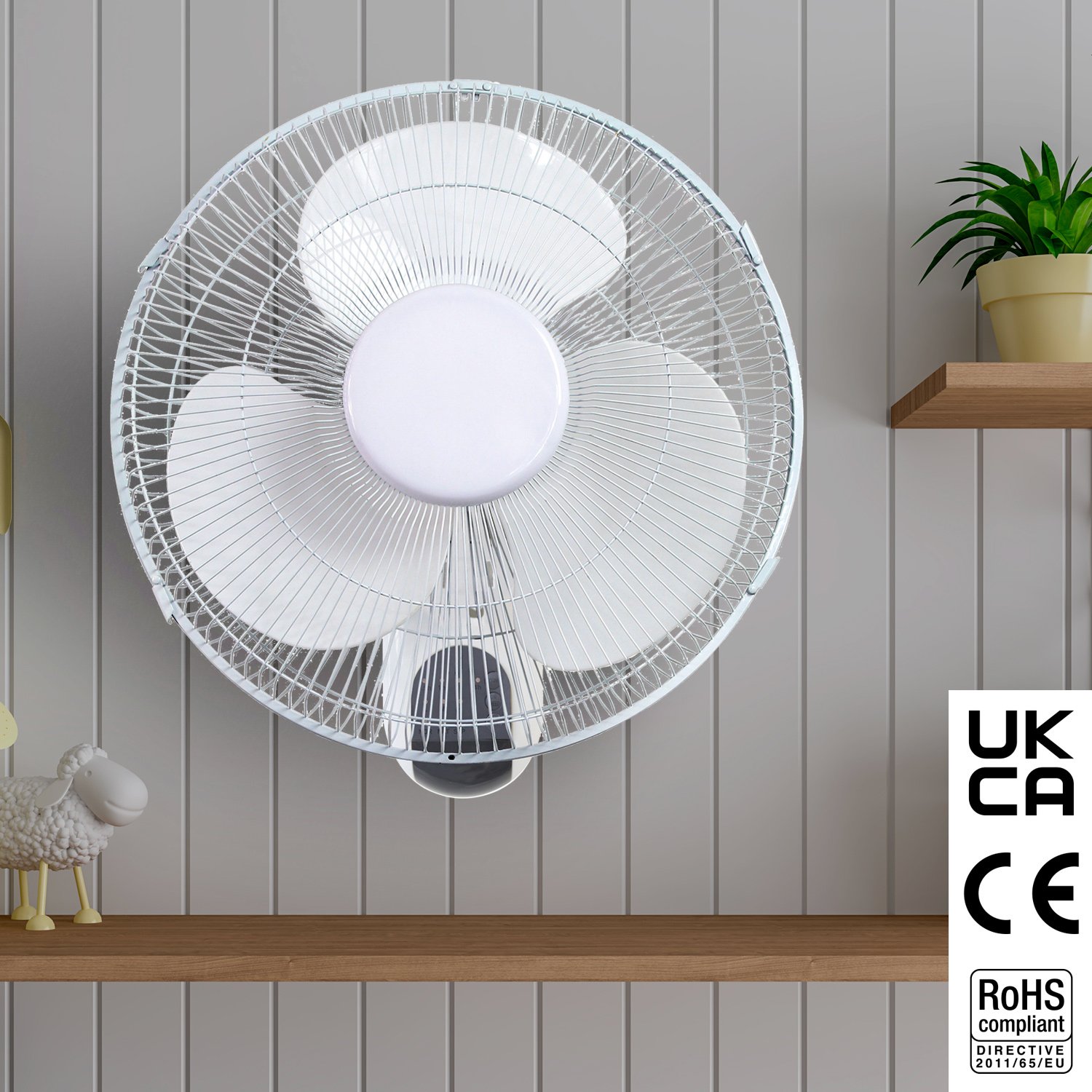16" 3-Speed Wall Mounted Fan with Remote Control | Simply Brands ...