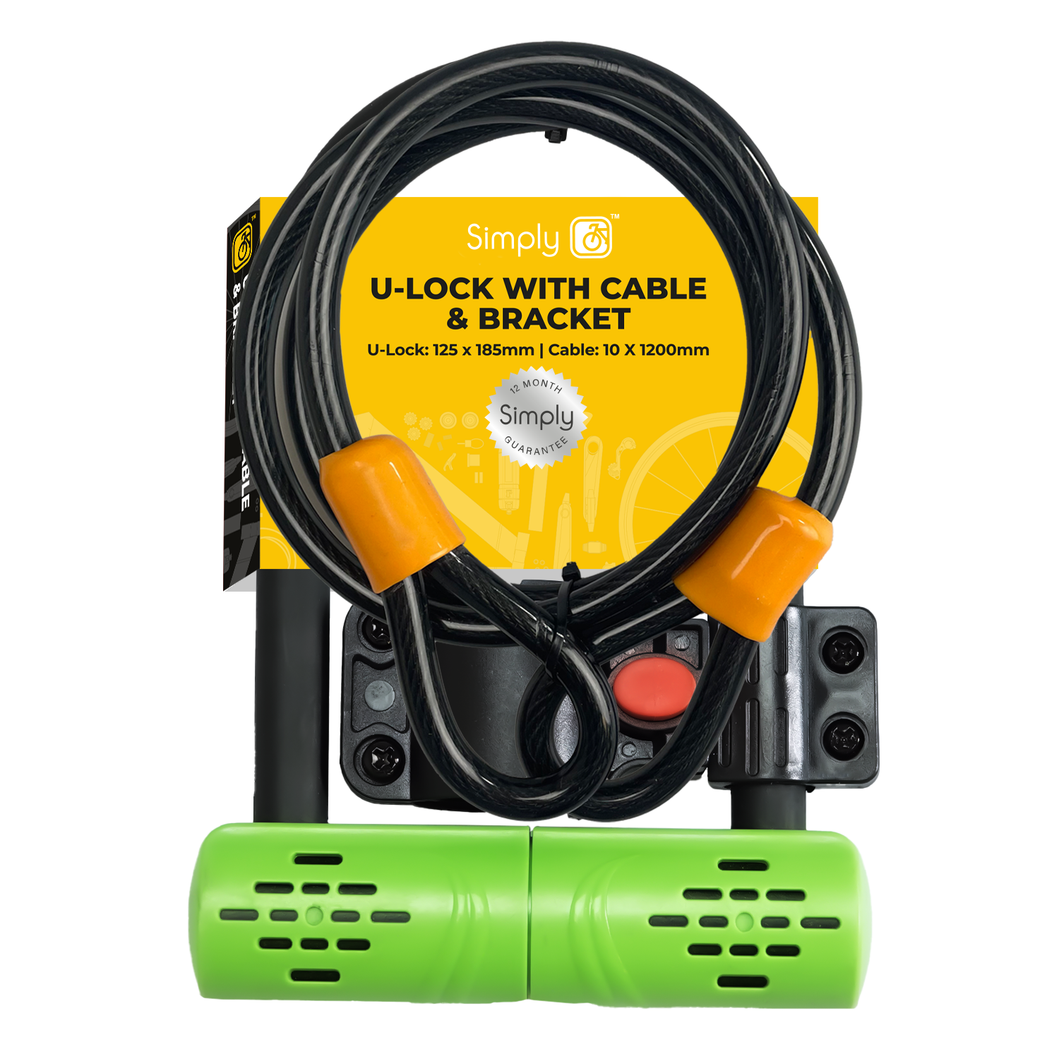 U-Lock With Cable & Bracket | Simply Brands | Private Label
