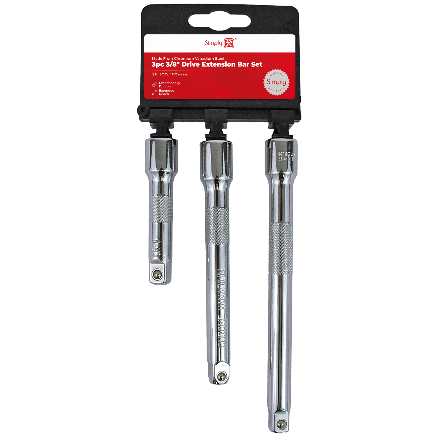 3pc 3/8" Extension Bar Set | Simply Brands | Private Label