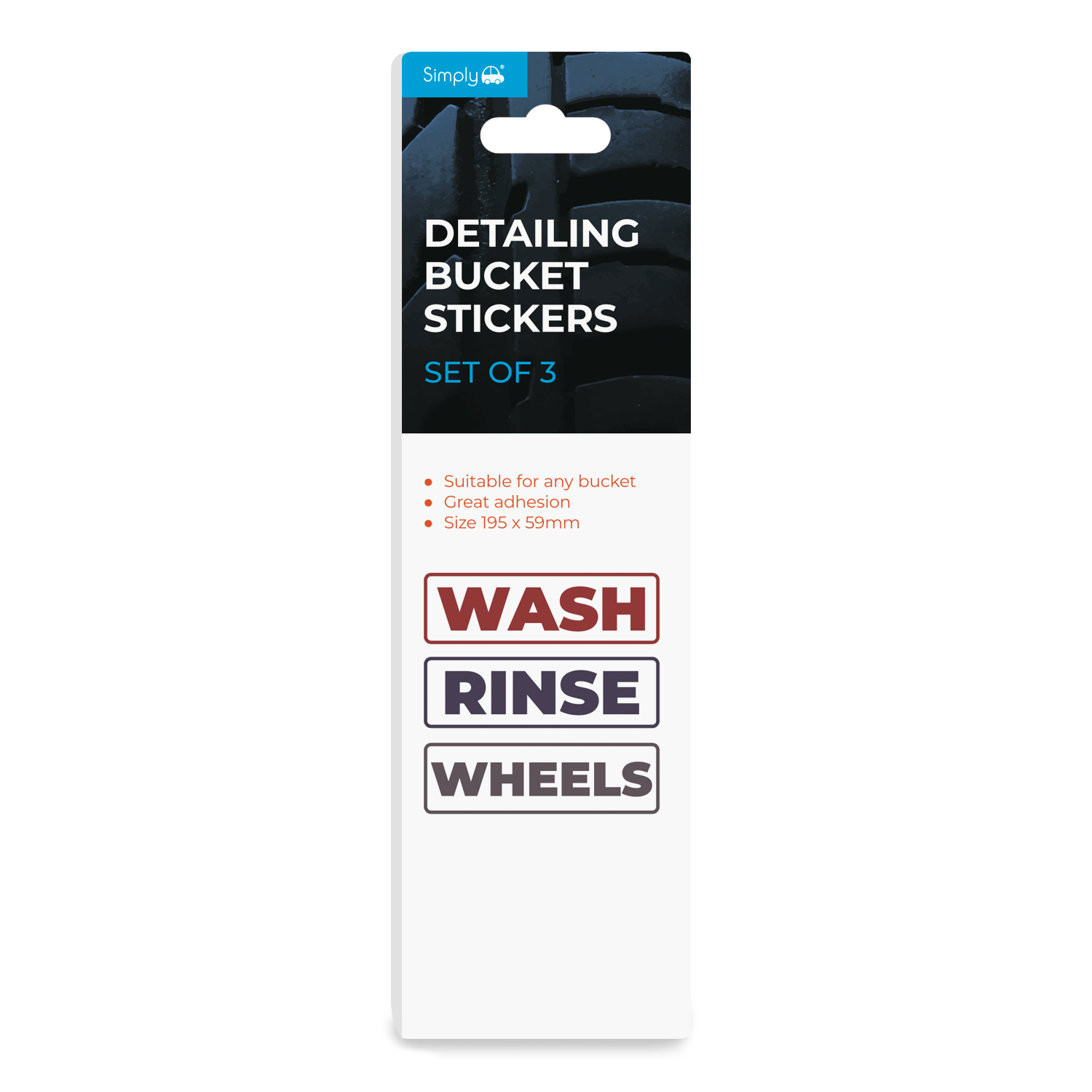 Detailing Bucket Stickers | Set of 3 | Simply Brands | Private Label