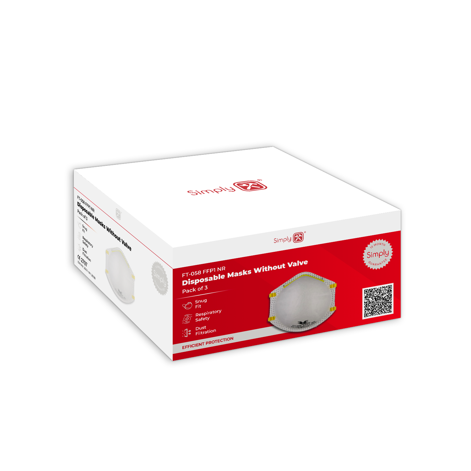 FT-058 FFP1 NR Disposable Masks Without Valve Pack of 3 | Simply Brands ...