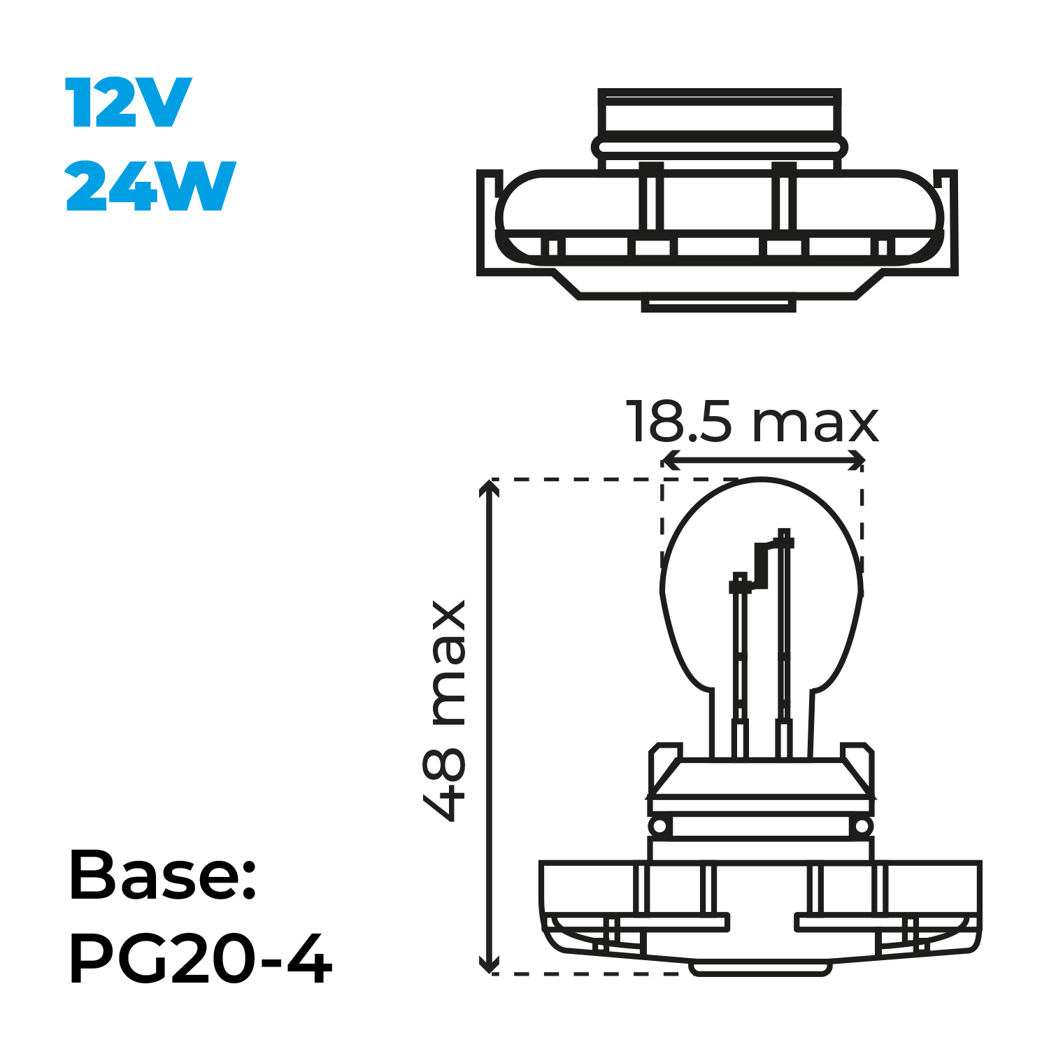 PSY24W Bulbs 12V24W PG20-4 | Simply Brands | Private Label