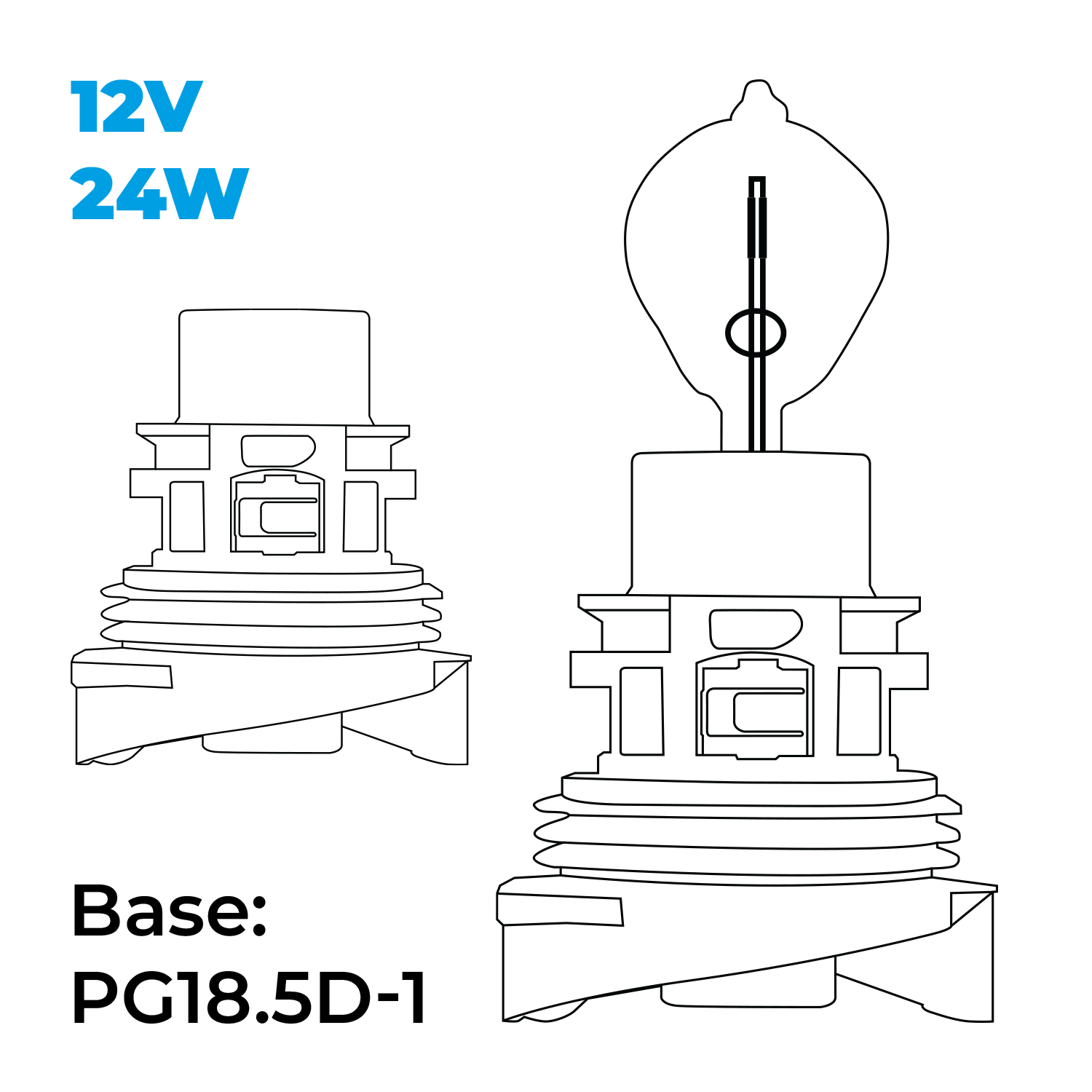 Single PH24W Bulb 12V 24W PG18.5D-1 | Simply Brands | Private Label