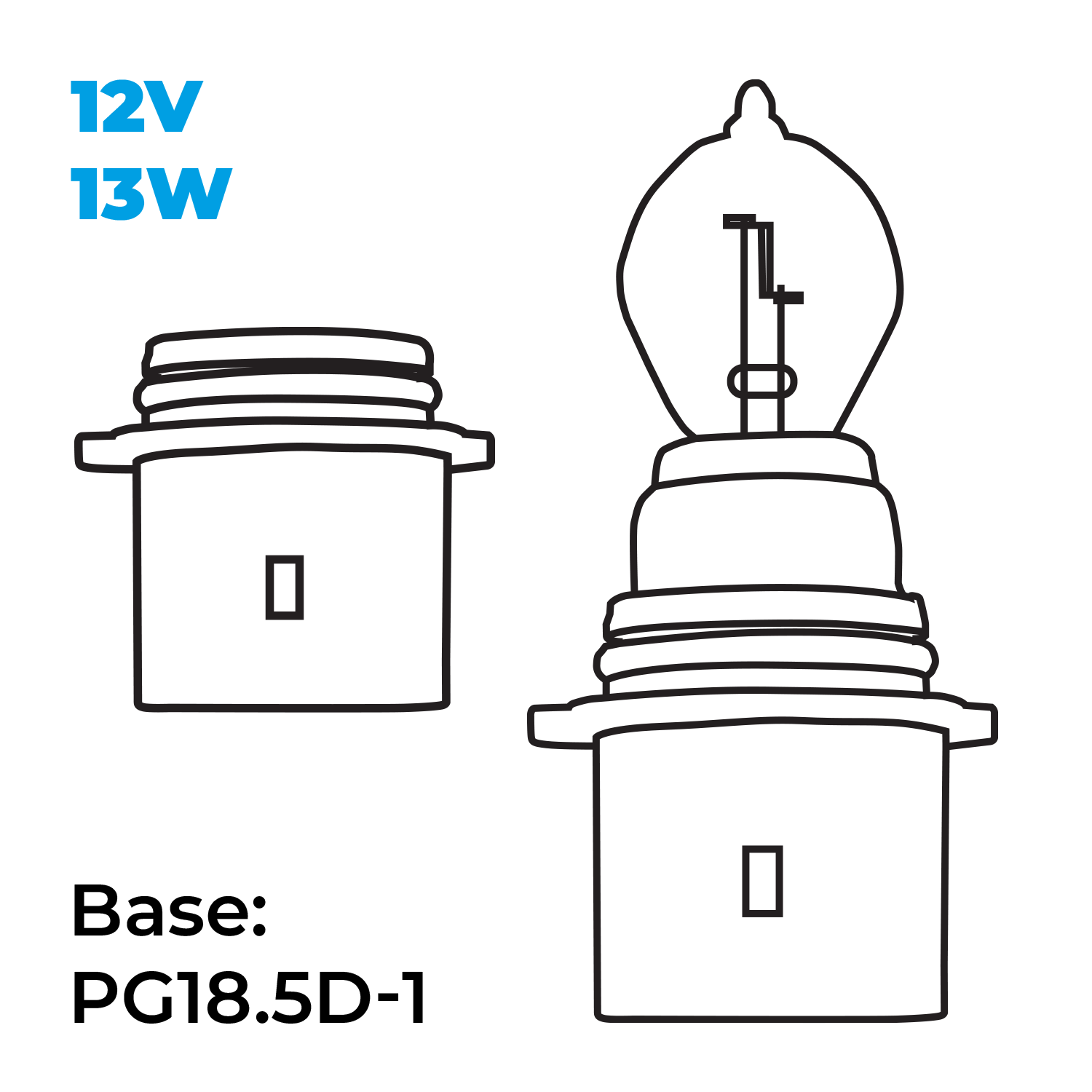 Single P13W Bulb 12V 13W PG18.5D-1 | Simply Brands | Private Label
