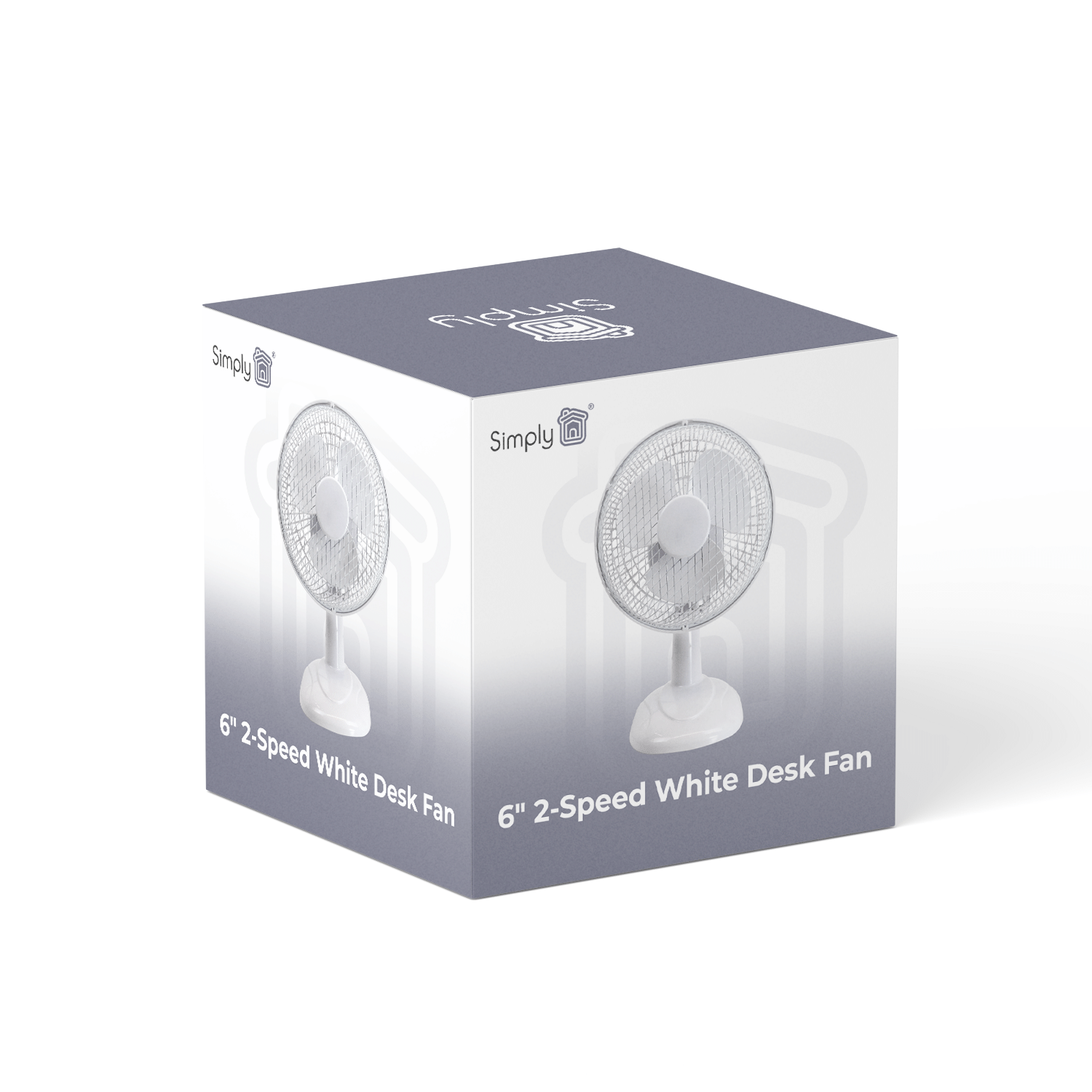 6" 2-Speed White Desk Fan | Simply Brands | Private Label