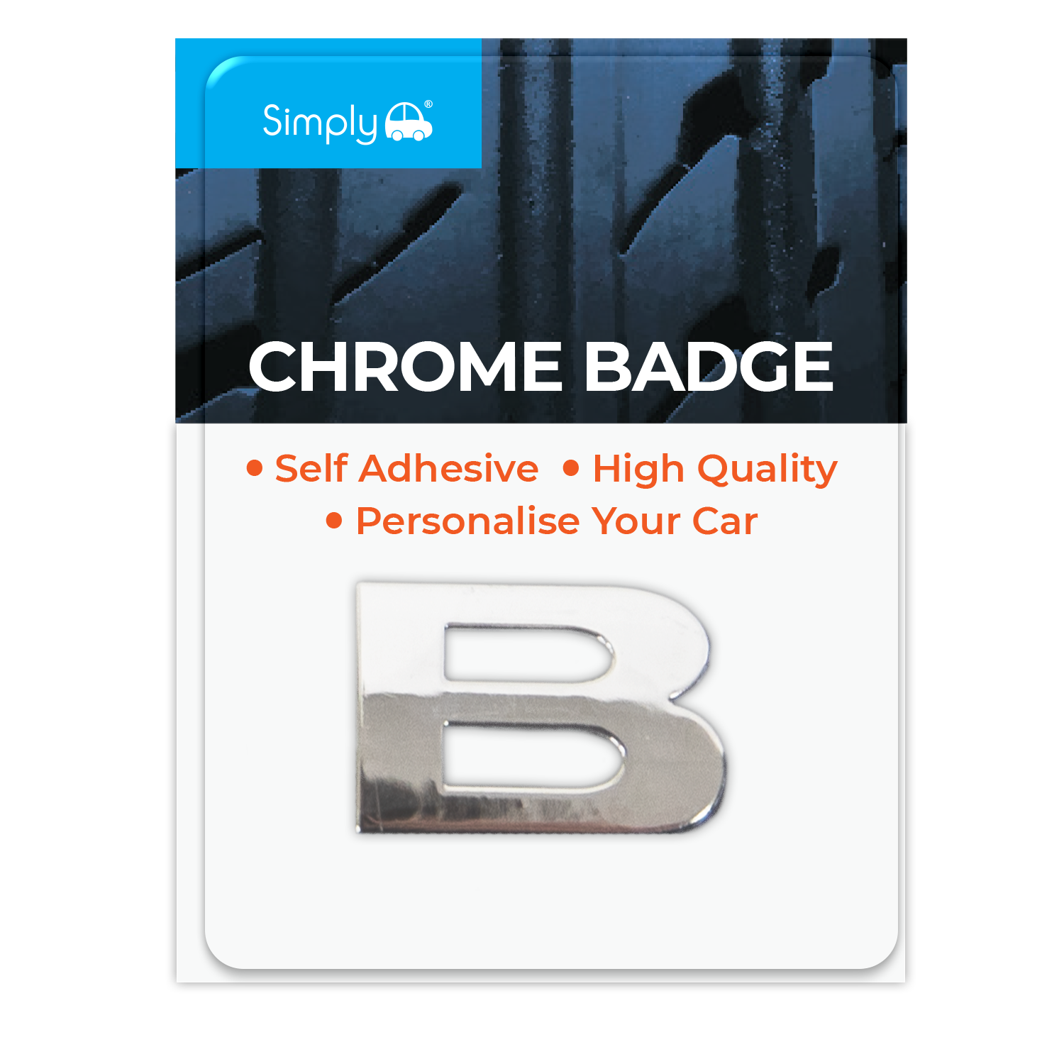 3D Chrome Effect Self Adhesive Badges (Various Letters) | Simply Brands ...
