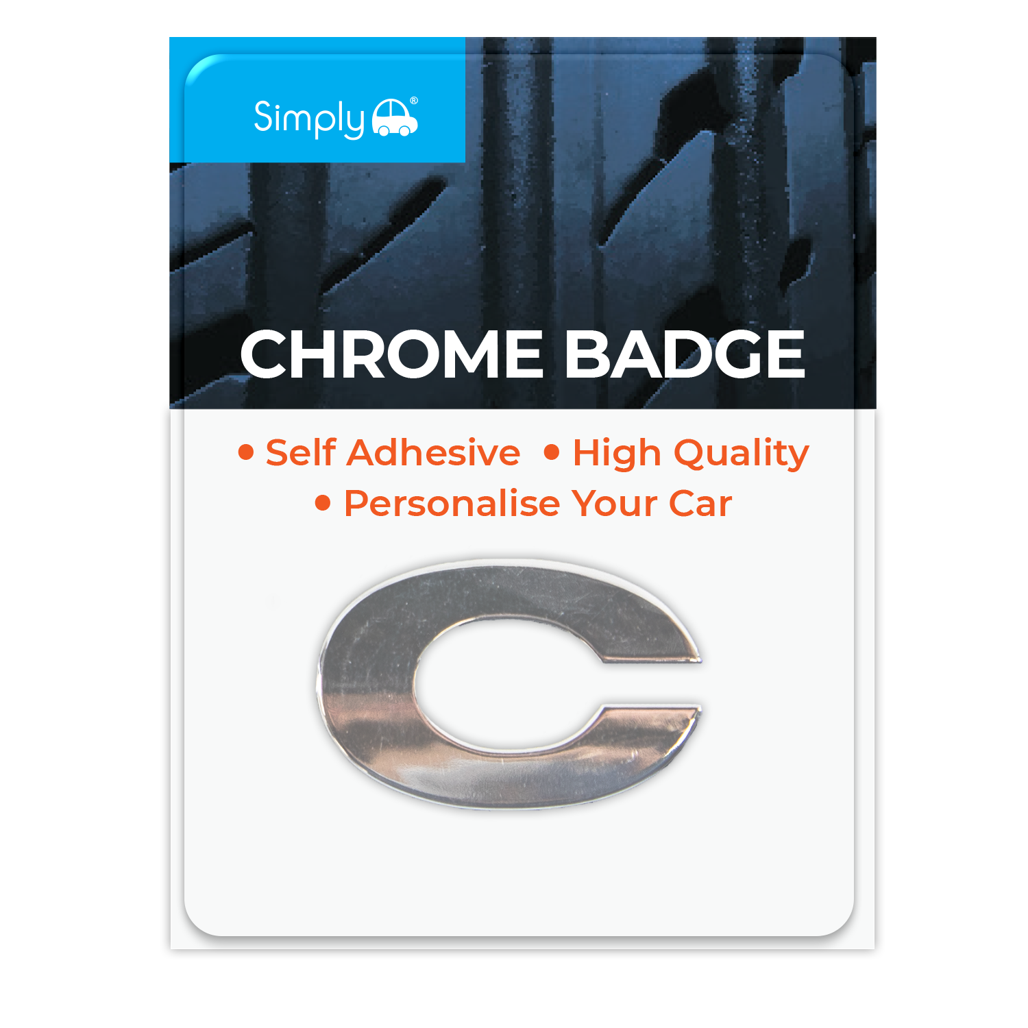 3D Chrome Effect Self Adhesive Badges (Various Letters) | Simply Brands ...