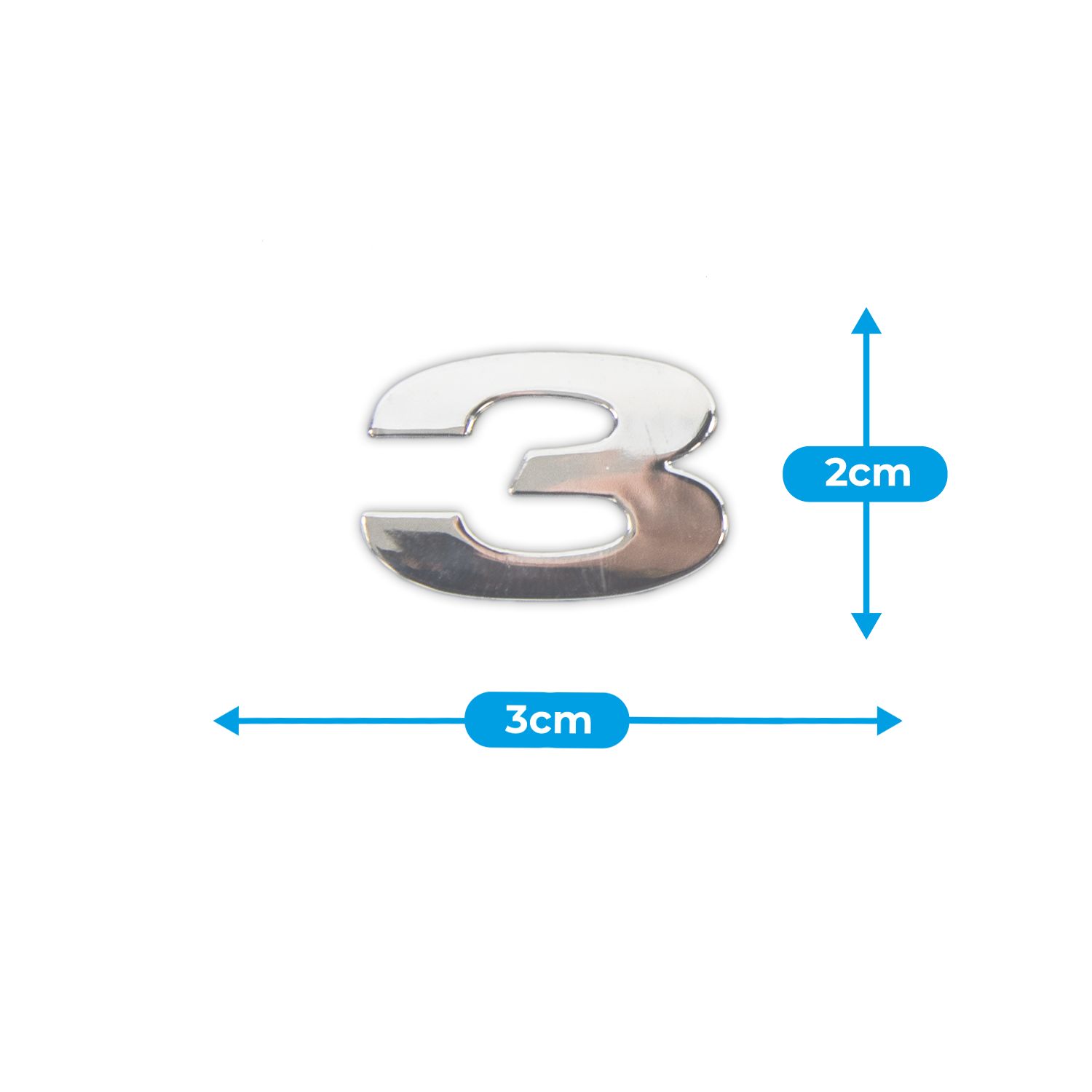 3D Chrome Effect Self Adhesive Badges (Various Numbers) | Simply Brands ...