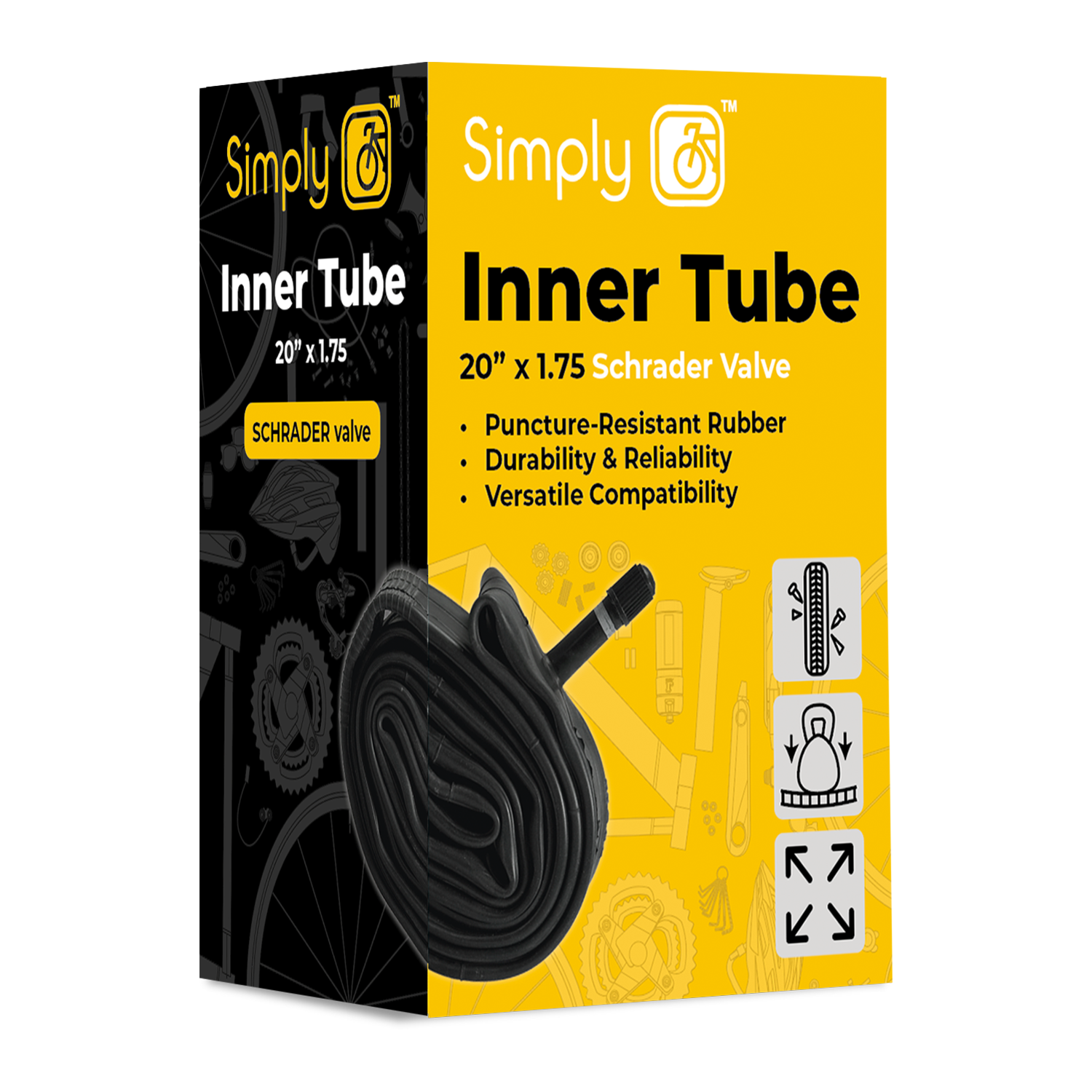 Inner Tube 20” x 1.75 Schrader Valve | Simply Brands | Private Label