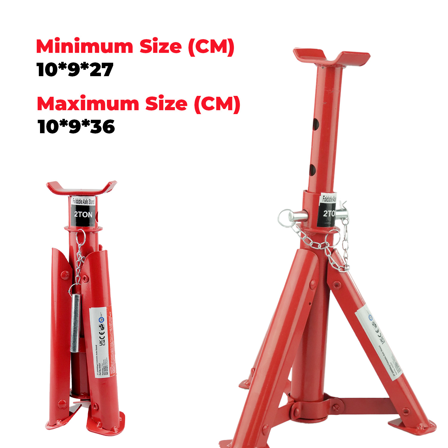 Pair 2T (2000kg) Foldable Axle Stands | Simply Brands | Private Label