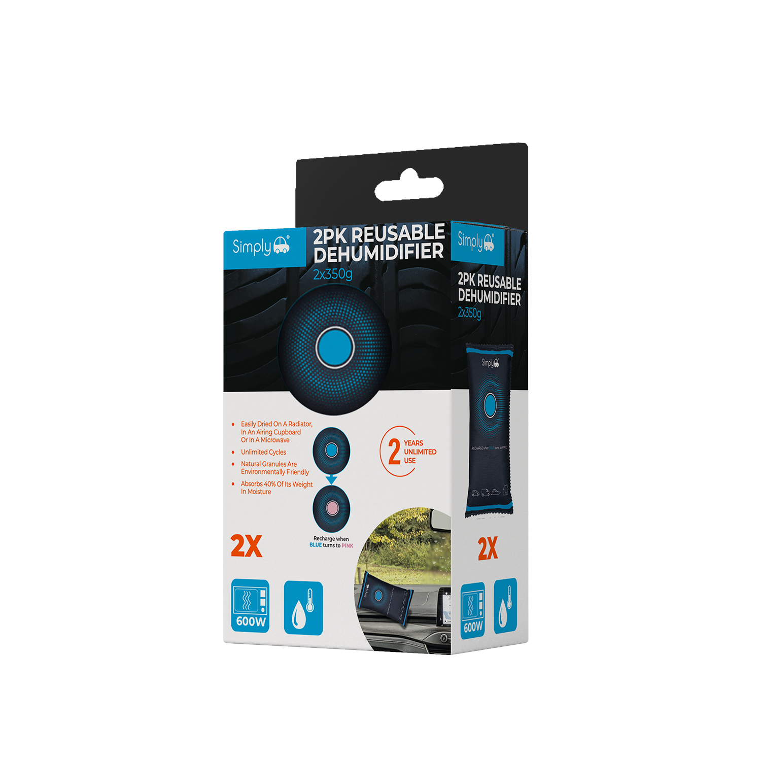 Twin Pack Reusable Dehumidifier (2x350g) | Simply Brands | Private Label