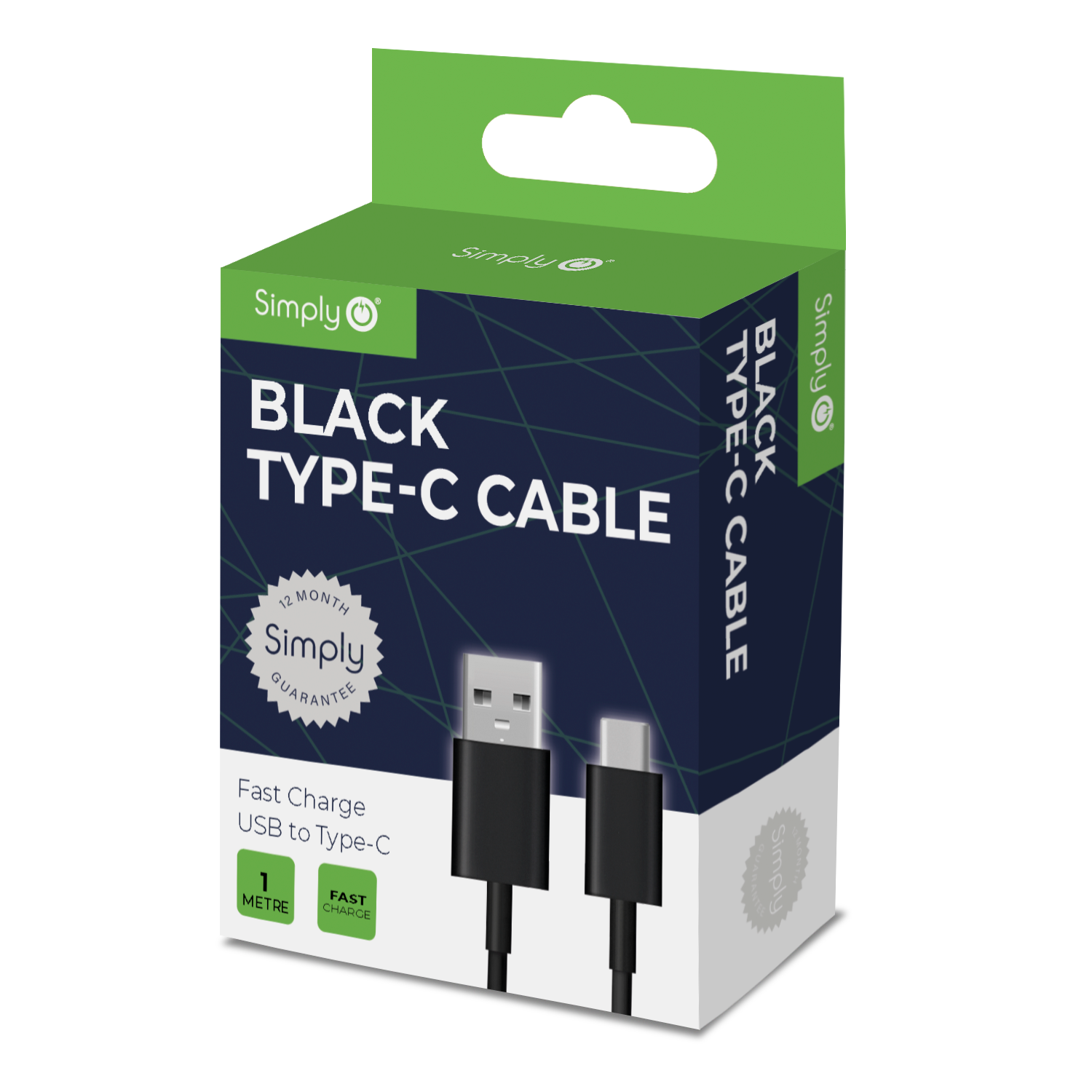 USB to Type-C 1m Cable | Simply Brands | Private Label