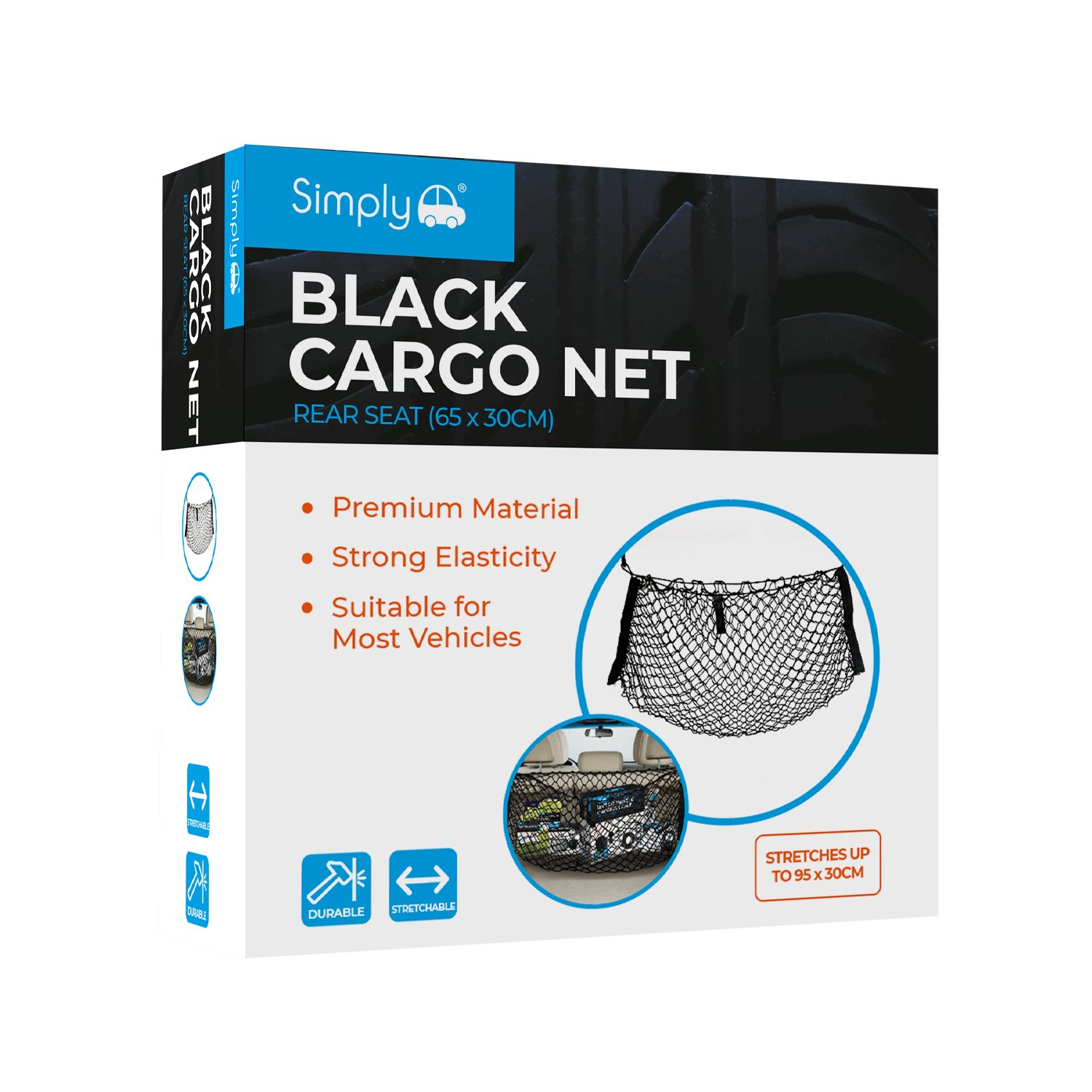 Rear Seat Black Cargo Net (65x39CM) | Simply Brands | Private Label