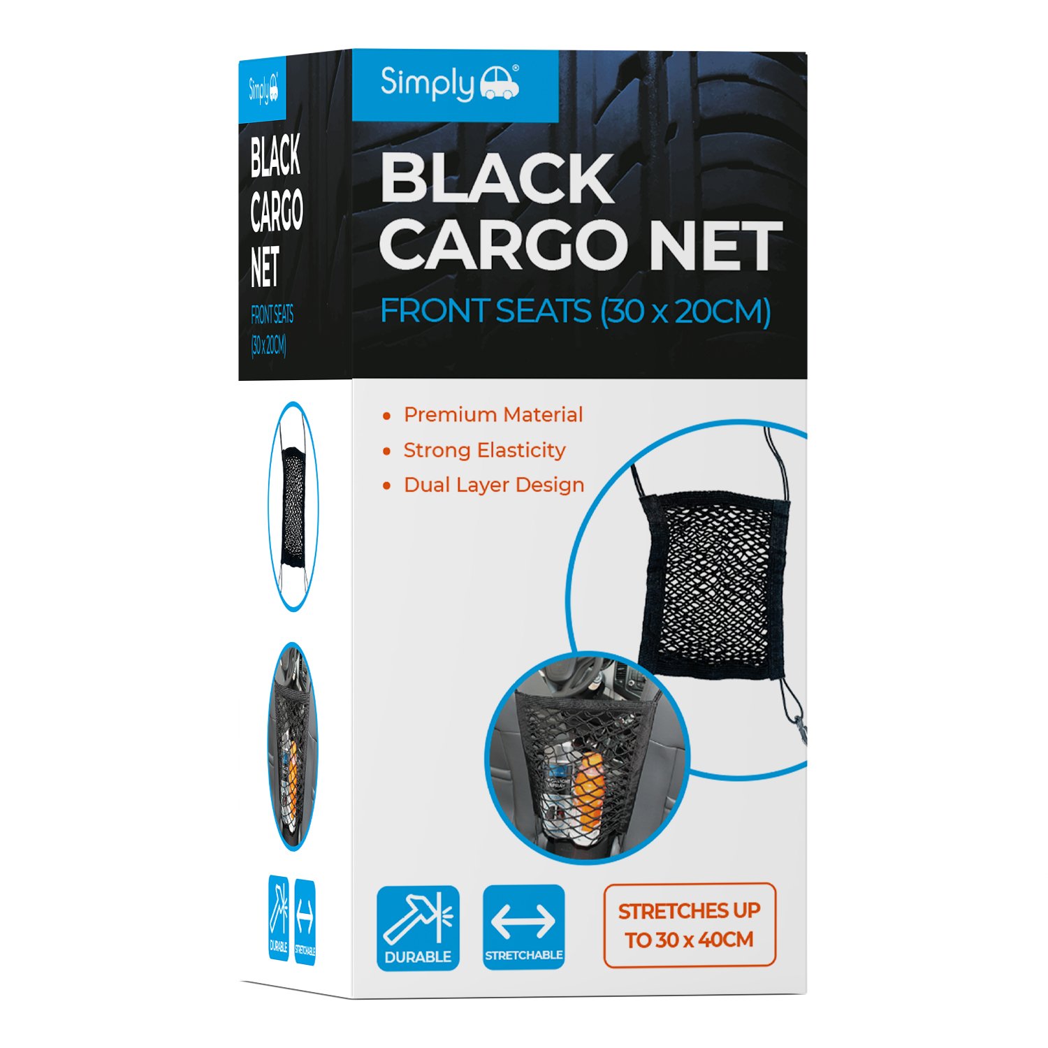 Front Seat Black Cargo Net (30x20CM) | Simply Brands | Private Label