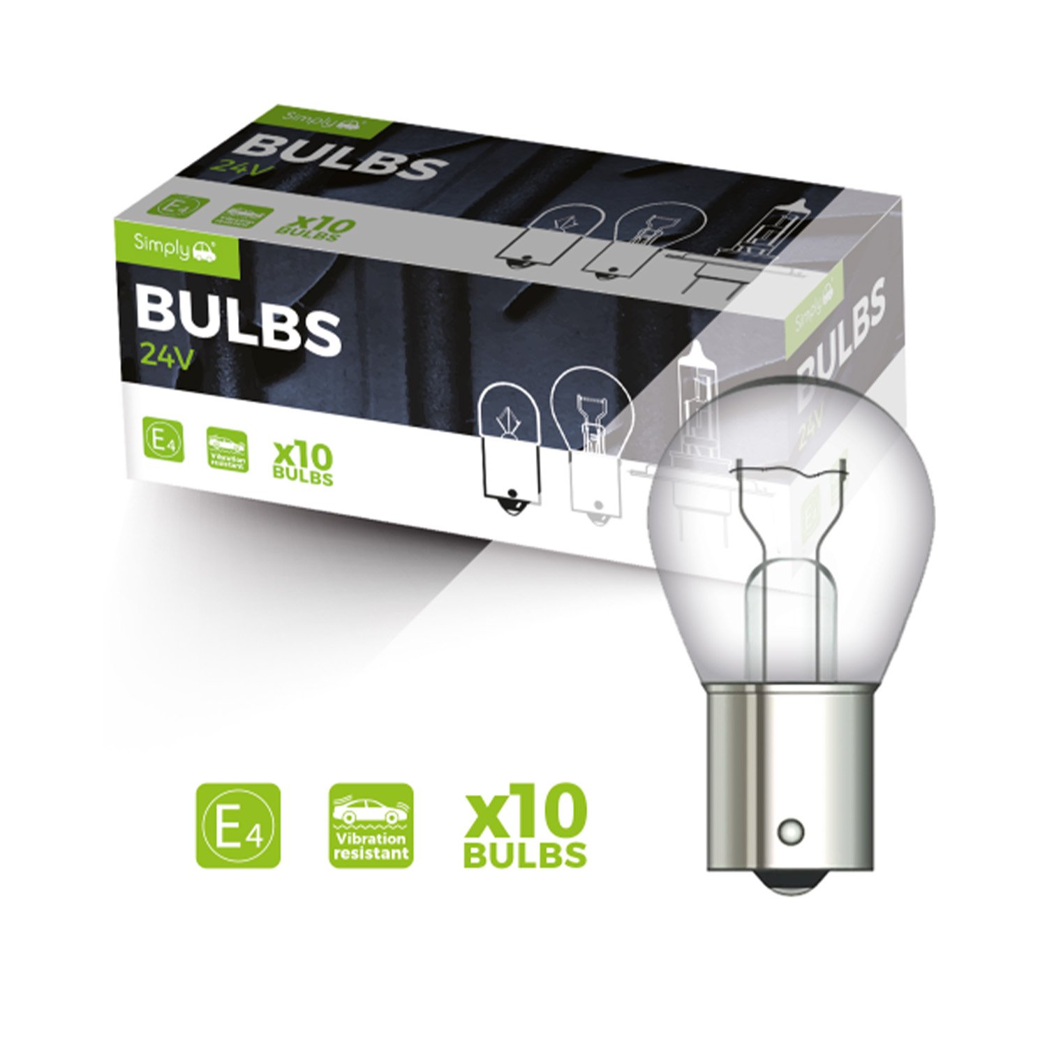 10pk 24V/21W S241 High Performance Bulbs 24V 21W BA15S SCC | Simply ...
