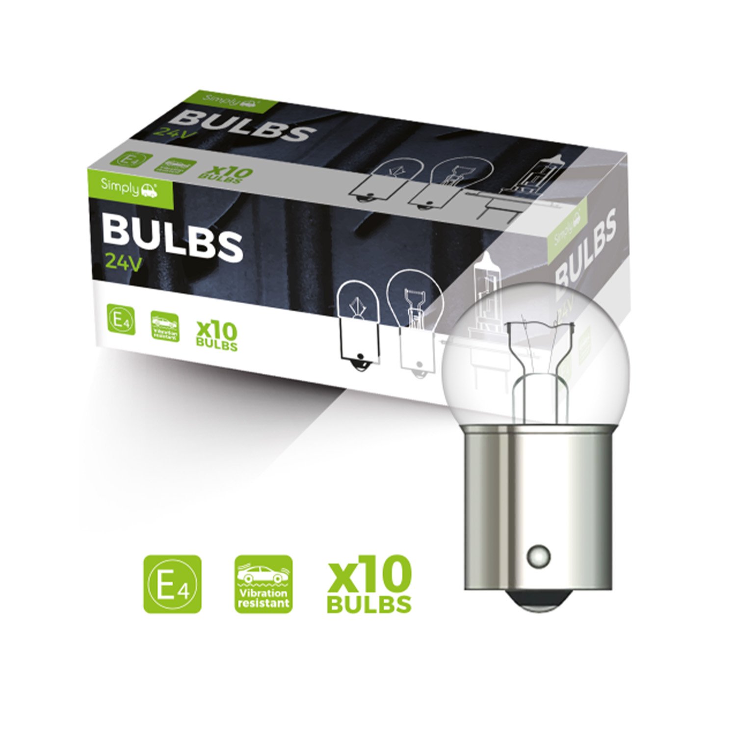 10pk 24V/10W S246 High Performance Bulbs 24V 10W BA15S SCC G18.5 ...