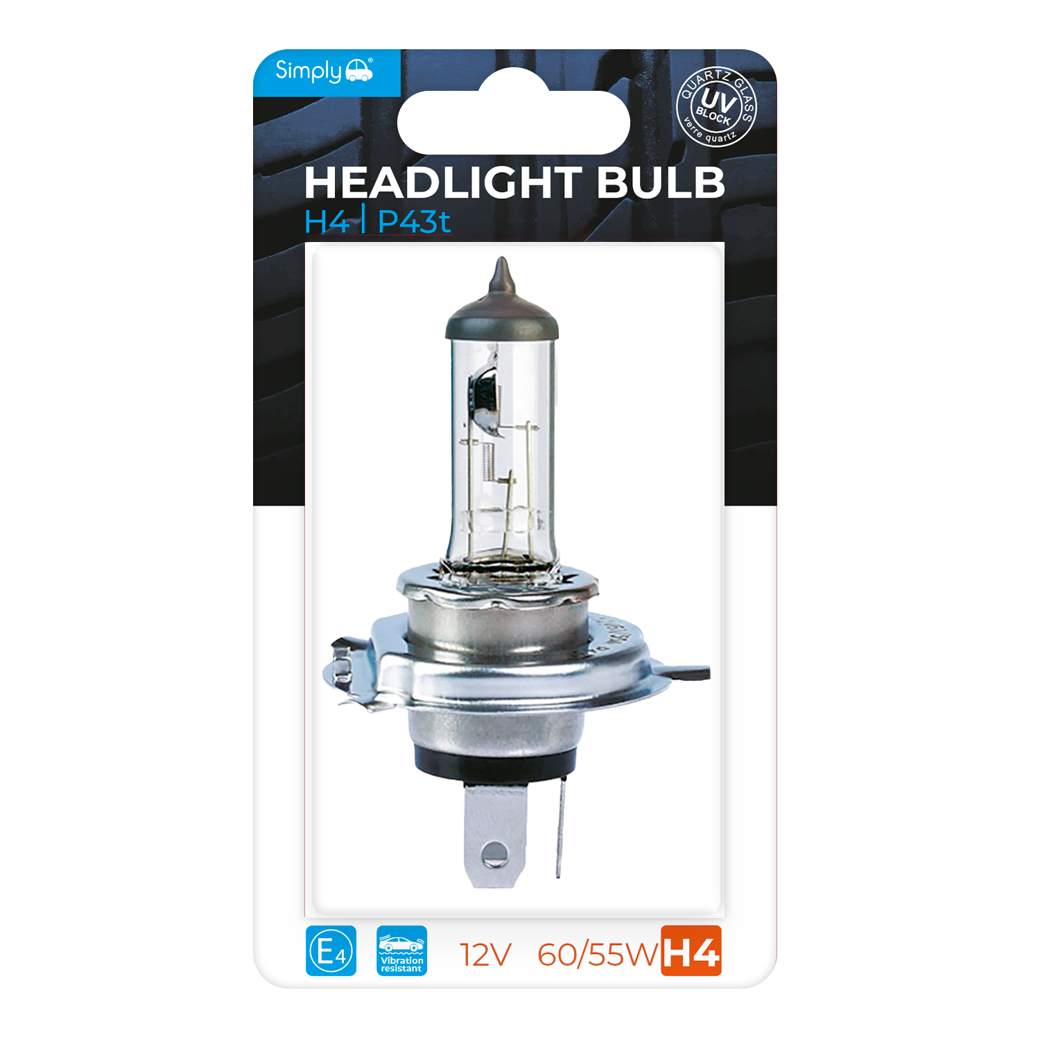 H4 Headlight Bulb Blister 12V 60/55W | Simply Brands | Private Label