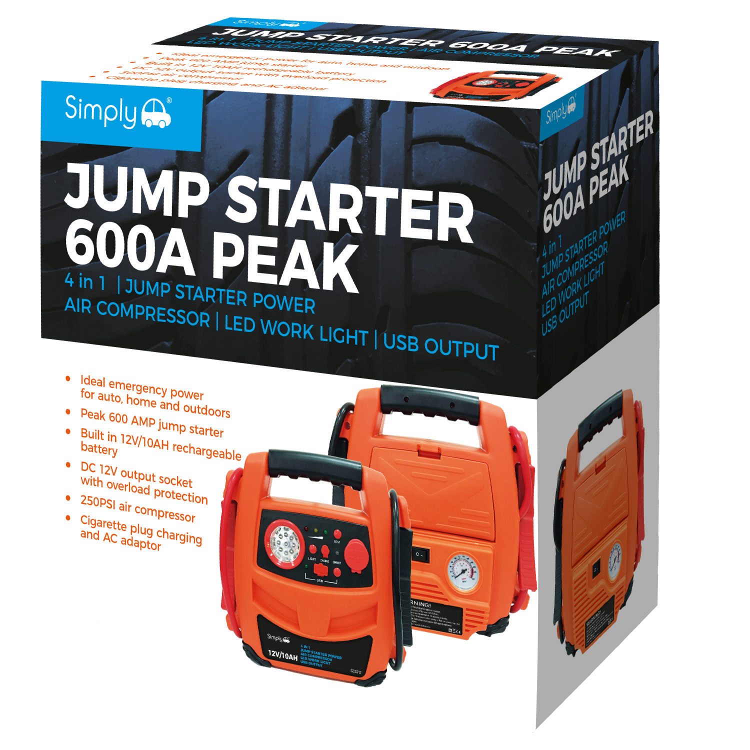 4-1 Jump Starter 10AH | Simply Brands | Private Label