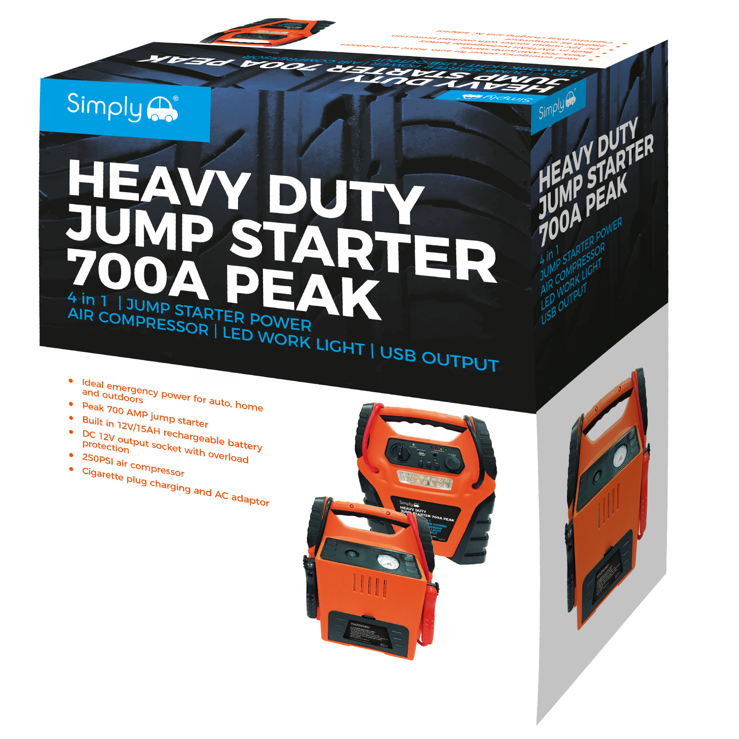 HD 4-1 Jump Starter 15AH | Simply Brands | Private Label