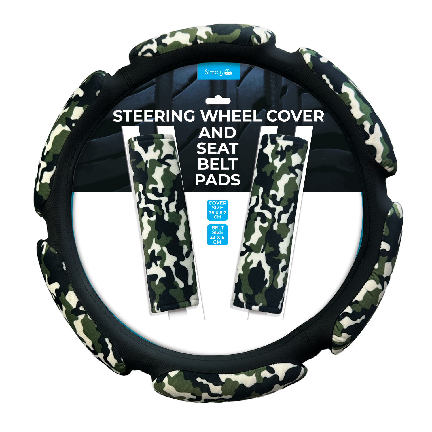 Camouflage Steering Wheel Cover With Seat Belt Pads | Simply Brands ...