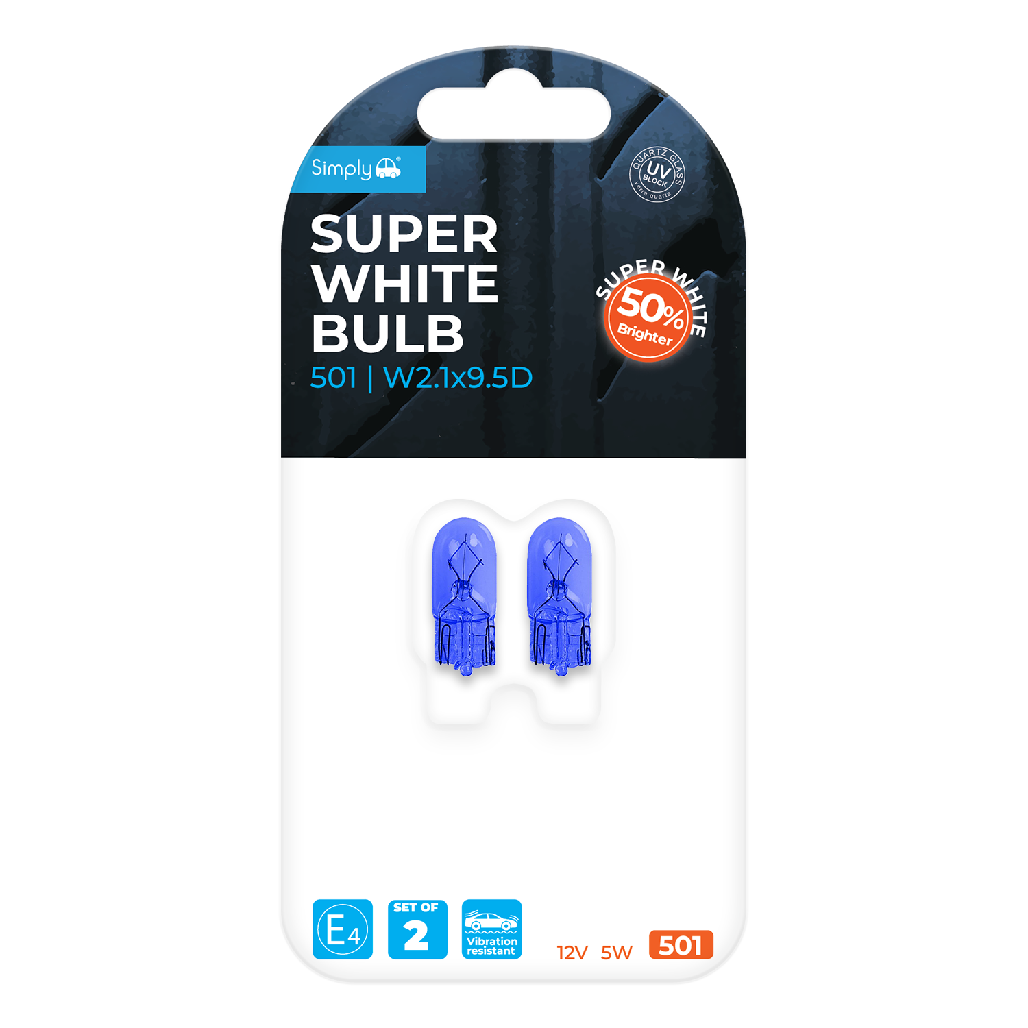 2pk W5W SWH501BL High Performance Bulb Blister 12V 5W W2.1x9.5D ...