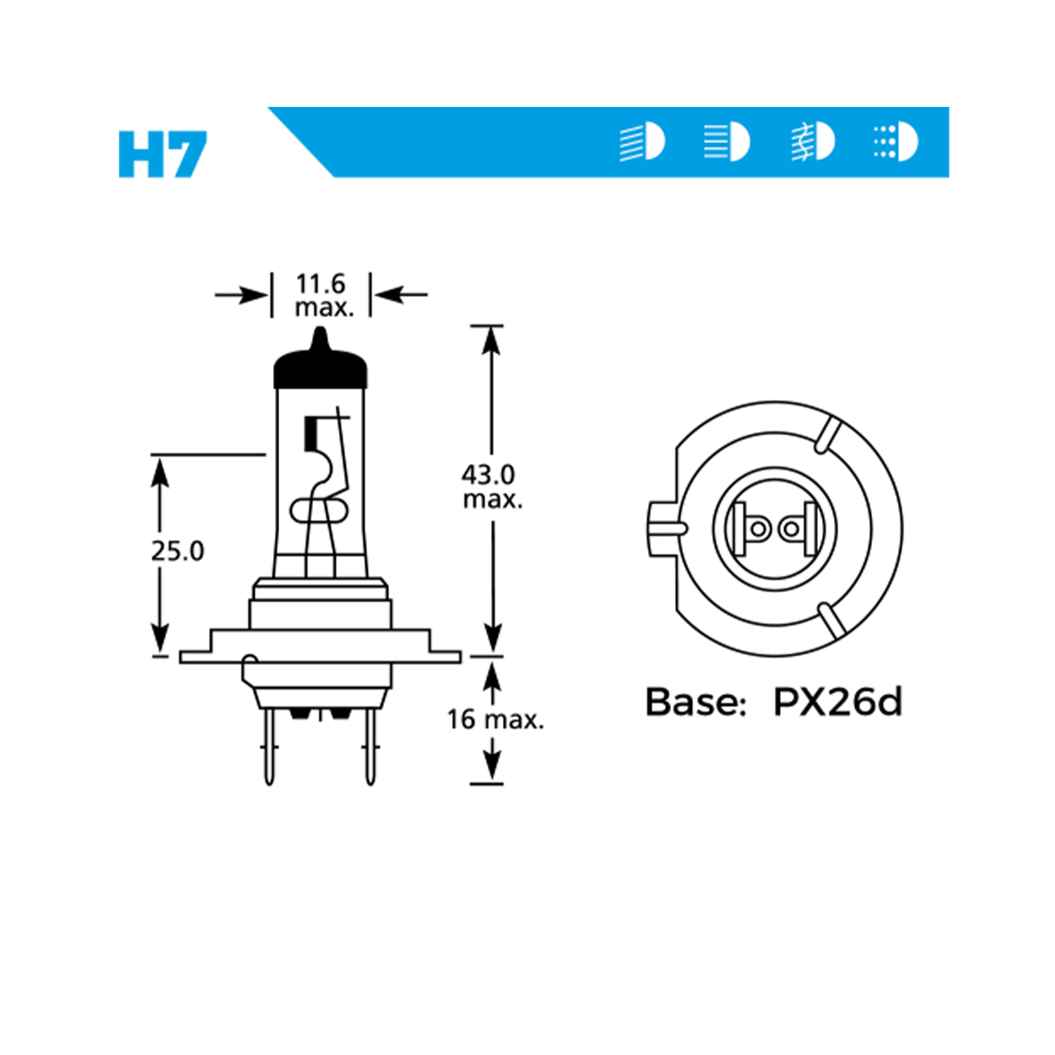 2PK H7 SWH7 High Performance Bulb 12V 55W PX26D | Simply Brands ...