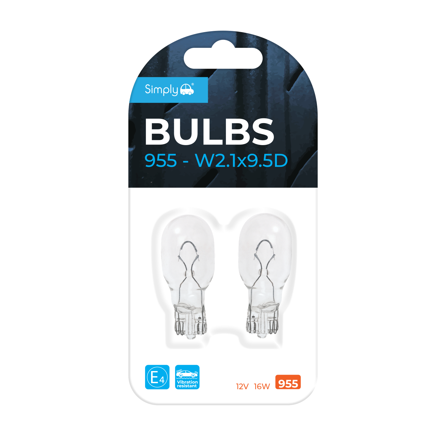 W16W S955 Auxiliary Bulbs 12V 16W W2.1x9.5D | Simply Brands | Private Label