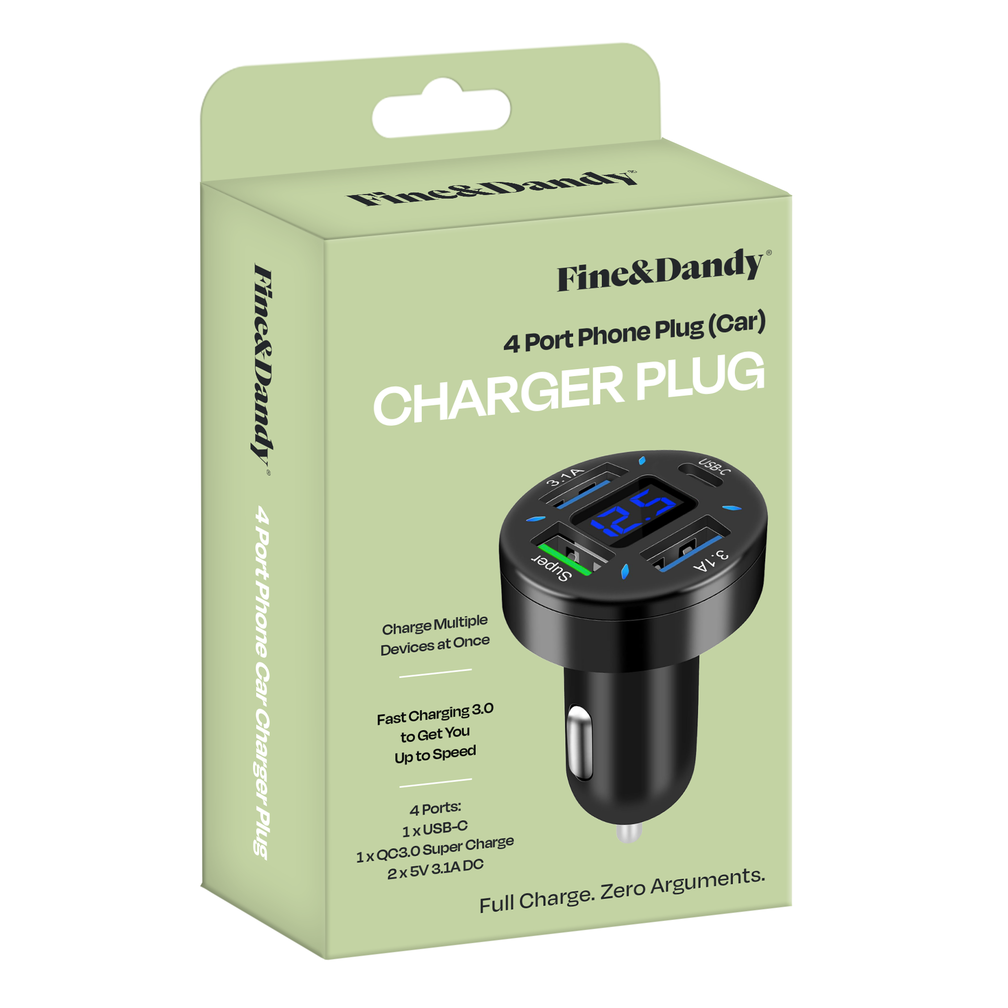 4 Port Phone Car Charger Plug | Simply Brands | Fine & Dandy