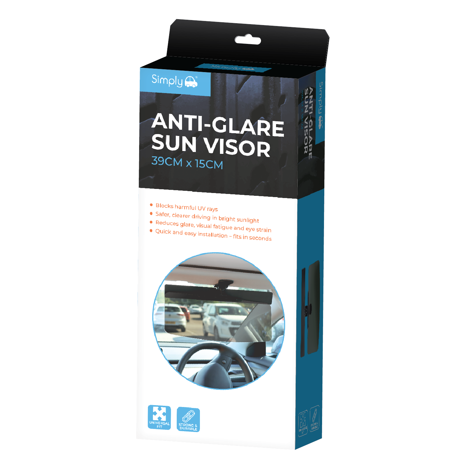 Anti-Glare Sun Visor - Universal Fit | Simply Brands | Private Label